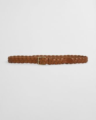 GANT Herren Flechtgürtel aus Leder (L-XL) COGNAC