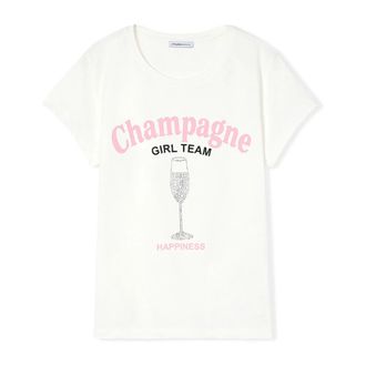 Motivi T-Shirt mit Print und Strass-Applikationen - - Tops - Damen - Wei&szlig; - S