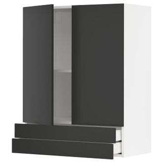 IKEA METOD / MAXIMERA Wandschrank mit 2 Türen/2 Schubl