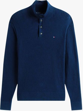 Tommy Hilfiger Pull col boutonn&eacute; en coton et cachemire