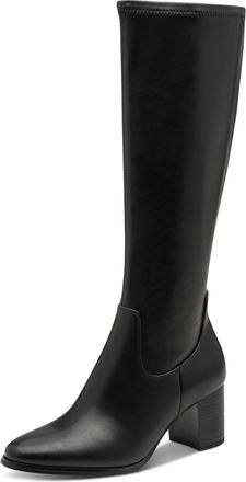 Marco Tozzi Damen Hohe Stiefel mit Absatz Vegan aus Kunstleder, Schwarz (Black), 40 EU