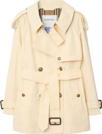 Burberry Femme, Manteaux, Beige, Taille: 36 FR Trench-coat Fitzrovia court en coton l&eacute;ger