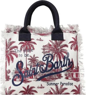 MC2 Saint Barth Femme, Sacs, Multicolore, Taille: ONE Size Sac de plage imprimé avec détails de franges et anses confortables