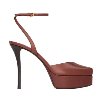 Saint Laurent La Scandale Sandalen - - Shoes - Damen - Braun - 37 EU