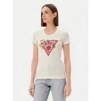 Guess T-Shirt W5GI10 J1314 Wei&szlig; Slim Fit
