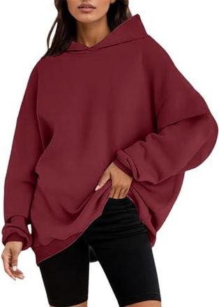 Generic Veste dhiver chaude à capuche pour femme avec doublure en polaire et fermeture éclair, 01 Wine, M