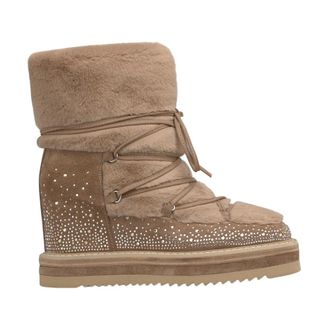 Alma En Pena Schn&uuml;rstiefelette mit Fell - - Shoes - Damen - Braun - 39 EU