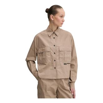 Karl Lagerfeld Baumwoll-Hemd mit Knopfleiste - - Blouses & Shirts - Damen - Beige - XS