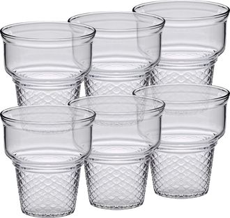 Cristalica Eiscremeglas Eisbecher Eiswaffel-Becher 6er-Set Bambini Gelato 250ml