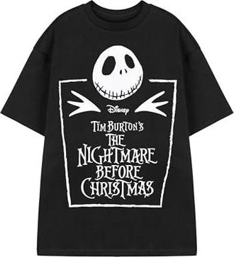 Disney The Nightmare Before Christmas T-Shirt &agrave; Manches Courtes Unisexe en Noir Coffin | T-Shirt Graphique pour Les Fans de Tim Burton | Impression Jack Skel
