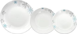 Tognana Snowflake, Tafelservice für 6 Personen, 18-teilig, Porzellan, weiß