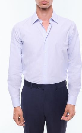 Fursac Chemise ray&eacute;e &agrave; col droit en coton - Taille 38 - Homme
