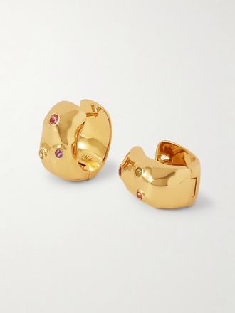 Pacharee Jahn Vergoldete Creolen Mit Mehreren Steinen