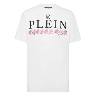 Philipp Plein Homme, Tops, Blanc, Taille: XL T-Shirt Col Rond