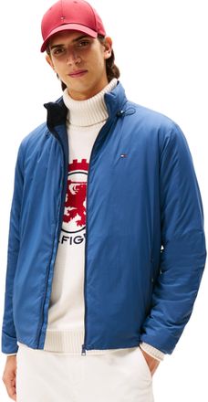 Tommy Hilfiger Herren Windbreaker Jacke Lightweight Blouson mit Stehkragen, Blau (Aegean Sea), M