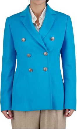 Kiton Femme, Vestes, Bleu, Taille: 38 FR Blazer crois&eacute; en cachemire