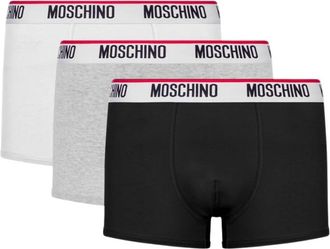Moschino Homme, Sous-v&ecirc;tements, Noir, Taille: XS Lot de 3 boxers Logo Band