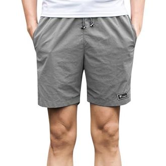 Generic Short de plage pour homme - S&eacute;chage rapide - L&eacute;ger et respirant - Avec cordon de serrage - S&eacute;chage rapide - Pour l&eacute;t&eacute;, gris, 4XL