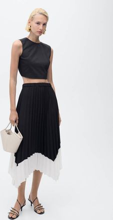 Mango Asymmetrischer Pliss&eacute;e-Rock schwarz - Damen - XL - MANGO