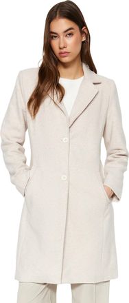 Trendyol Trendyol Damen Gerade Lange Ärmel Tailliert Mantel Coat, Stone, 34 EU