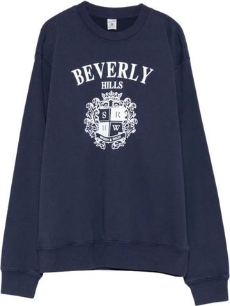 Sporty & Rich Femme, Sweatshirts et sweats &agrave; capuche, Bleu, Taille: 36 FR Crew Neck Sweater