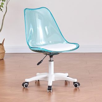 Generic Ergonomischer B&uuml;rostuhl aus transparentem Acryl, stilvoll, 360&deg; drehbar, h&ouml;henverstellbar, mit Rollen - ideal f&uuml;rs Homeoffice. Komfortables, modernes 