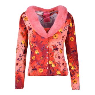 Blumarine Elegantes Twinset mit Pelzsohle - - Knitwear - Damen - Rot - S