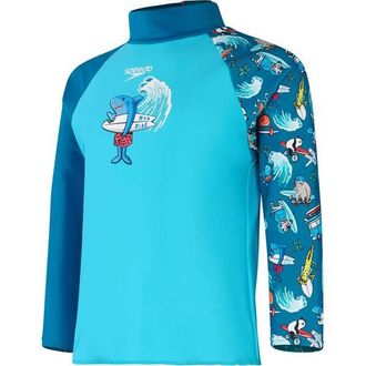 Speedo Kinder Shirt PRT LS RASH TOP IM BLUE/BLUE