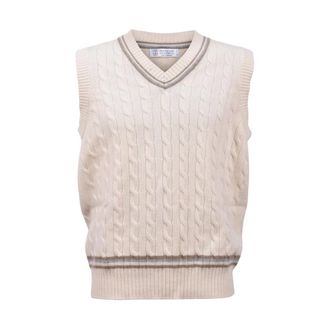 Brunello Cucinelli Homme, Pulls, Beige, Taille: L Cashmere Sweater