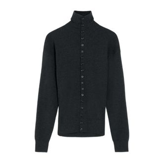 Christophe Lemaire Anthrazit Melange Gekn&ouml;pfter Cardigan - - Knitwear - Damen - Grau - M