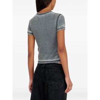 Diesel Burnout Strass-Embellished T-Shirt - Gray