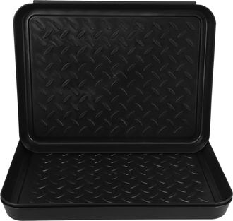 SOLUSTRE 3 St&uuml;ck Teiliges Kunststoff Schuhabtropfschalen Gro&szlig;e wasserdichte Schuhwanne mit Rutschfester Oberfl&auml;che Robustes Schuhregal f&uuml;r Indoor und Outdoor P