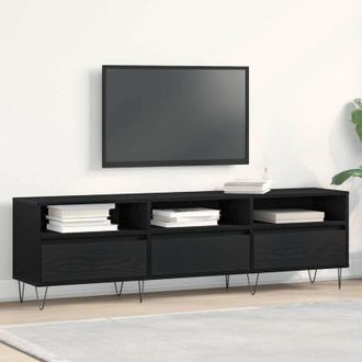 vidaXL Vidaxl - Meuble tv Ch&ecirc;ne noir 150 x 30 x 44.5 cm Bois ding&eacute;nierie