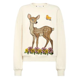 Philipp Plein Femme, Sweatshirts et sweats &agrave; capuche, Beige, Taille: 42 FR SweaT-shirt molletonn&eacute; d&eacute;lav&eacute; Fairy