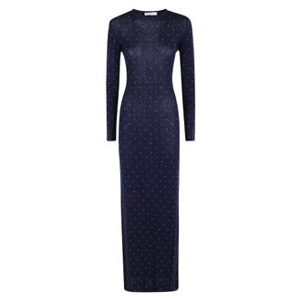 Paco Rabanne Lang&auml;rmeliges Kleid mit Nieten - - Dresses - Damen - Blau - S