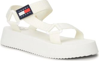 Tommy Jeans Damen Sandalen Eva Sommer, Wei&szlig; (Ecru), 39