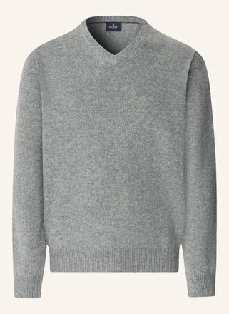 Hackett Pullover Lambswool V Neck grau