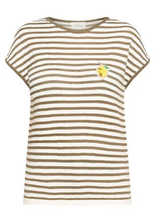 Cartoon Kurzarmshirt Damen mit Streifen (1-tlg)