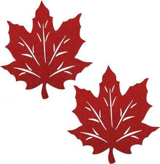 Hemobllo 2 Stück Teiliges Thanksgiving Tischset aus Filz Ahornblatt Form Hitzebeständige Tischsets für Herbstdeko Praktische Platzsets für Familien Restaurants