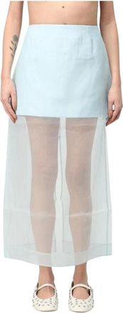 Zimmermann Femme, Jupes, Vert, Taille: 38 FR Jupe A-ligne Superpos&eacute;e avec Voile Transparent