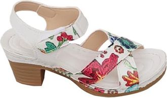 Generic Sandales orthopédiques dété pour femme - Nouvelle sangle - Talon épais - Fleur romaine - Boucle latérale - Bout ouvert - Sandales mi-hautes, Vert, 5.5