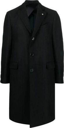 Lardini Manteau en laine et cachemire - Homme - Manteaux - Noir - Taille: 3XL
