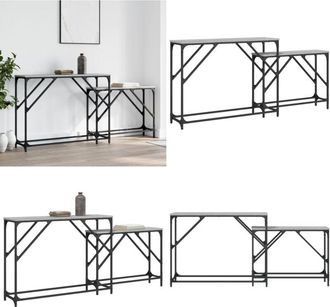 vidaXL Konsolentische 2 Stk. Grau Sonoma Holzwerkstoff - Konsole - Couchtisch - Sideboard - Wohnzimmerstil - Industriel Design - Home & Living