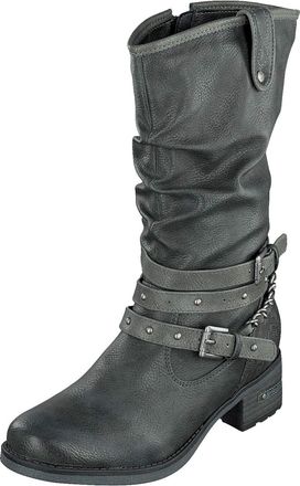 Mustang Jeans Damen Stiefel Halbschaftstiefel 1229-605, Größe:39 EU, Farbe:Grau