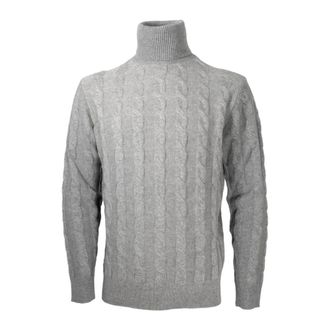 Cashmere Company Herren Geflochtener Kaschmirwollpullover - - Knitwear - Herren - Grau - 3XL