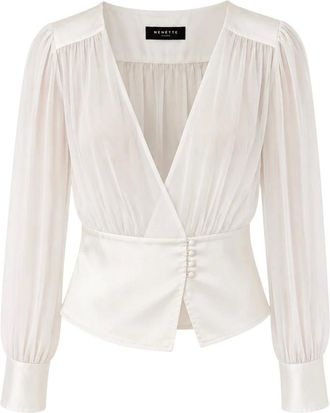 Nenette Blouse - Femme - Blouses et Chemises - Blanc - Taille: 38 FR