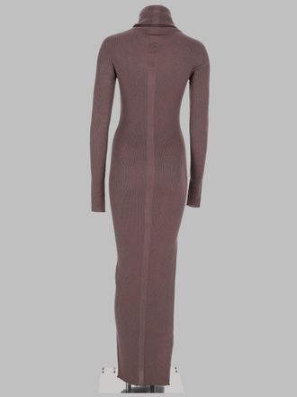 Rick Owens Ribbed Wool Knit Dress - Purple