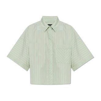 Rag & Bone Marin Gestreiftes Kurzarmhemd - - Blouses & Shirts - Damen - Gr&uuml;n - M