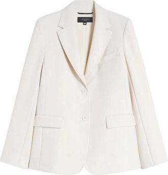 Max Mara Femme, Vestes, Blanc, Taille: 40 FR Blazer en toile m&eacute;lang&eacute;e de viscose