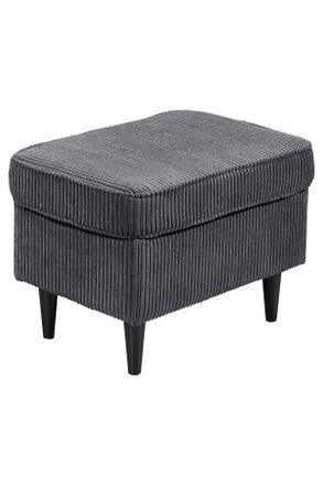 CARRYHOME Hocker, Dunkelgrau, Textil, Buche, massiv, rechteckig, 63x43x42 cm, Made in EU, Wohnzimmer, Hocker, Sitzhocker